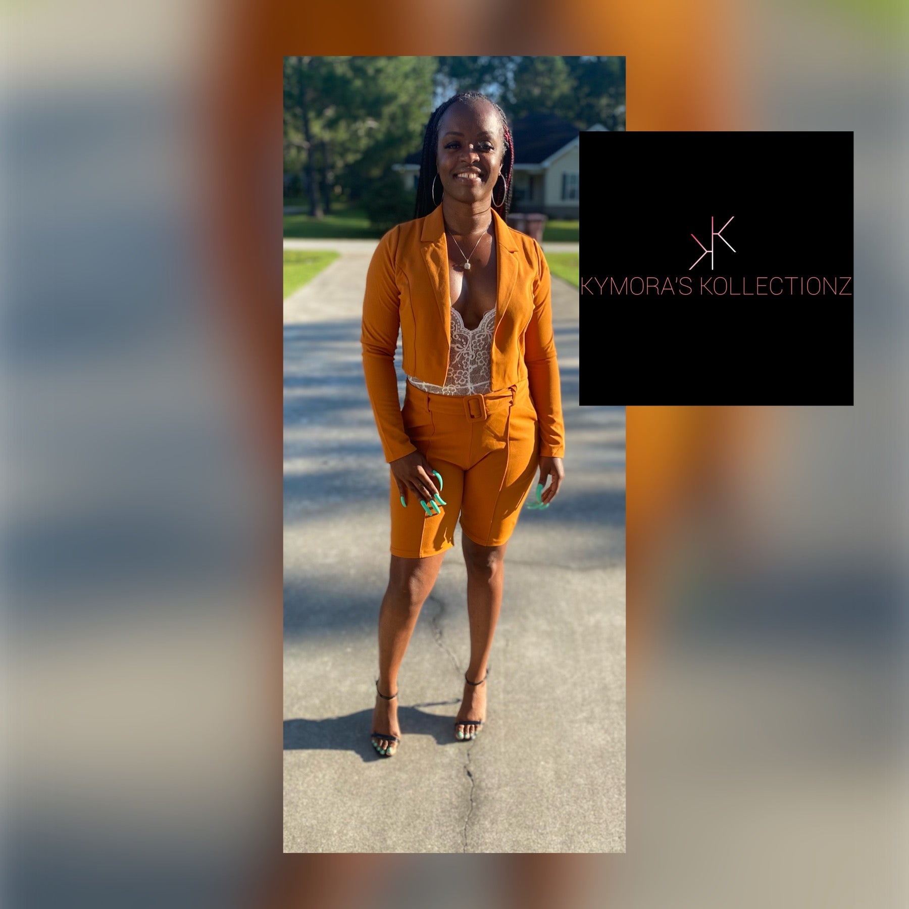 SaMya Crop Top Blazer with shorts – Kymora’s Kollectionz